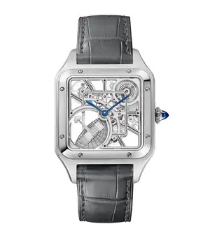 Cartier Stainless Steel Santos-dumont Skeleton Watch - Silver