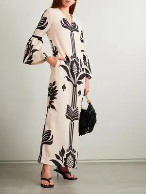 ANDRES OTALORA Rajasthan Printed Linen Maxi Dress