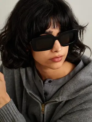 Celine Triomphe Oversized Square Acetate Sunglasses - Black