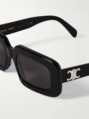 Celine Triomphe Oversized Square Acetate Sunglasses - Black