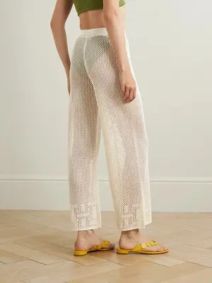 Calle Del Mar Crocheted Wide-leg Trousers