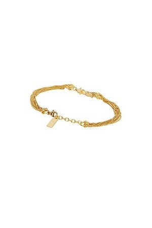 Saint Laurent Cassandre Charm Layered Bracelet - Dore