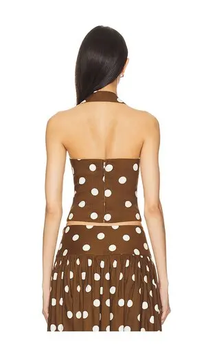 Majorelle Luana Halter Neck Polka Dot Top