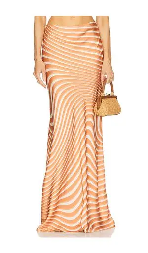 Rococo Sand Printed Maxi Skirt - Orange