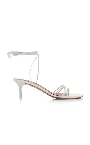 Amina Muaddi Lori Lace-up Leather Sandals - White