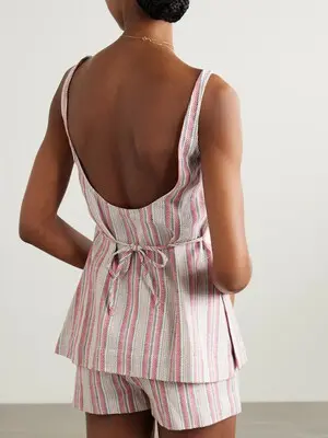 Faithfull The Brand Var' Open Back Striped Tank - Pink