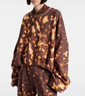 Dries Van Noten Printed Cotton Sweatshirt - Brown