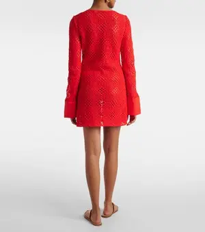 SIR. Rayure Crochet Minidress - Red