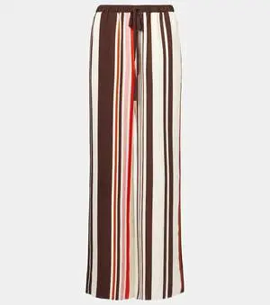 SIR. Thistle Silk Satin Wide-leg Trousers