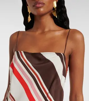 SIR. Thistle Striped Silk Satin Maxi Dress