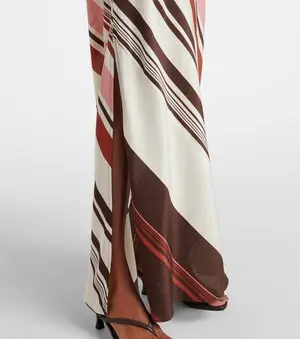 SIR. Thistle Striped Silk Satin Maxi Dress