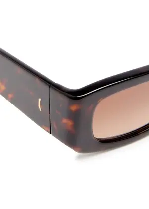 FLATLIST Kareem Rectangle Sunglasses - Brown Dark