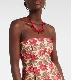 Posse Rosalie Floral Linen Bustier Dress - Multicoloured