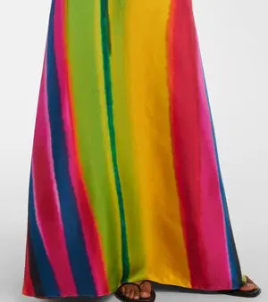Christopher Esber Aura Striped Silk Satin Maxi Dress