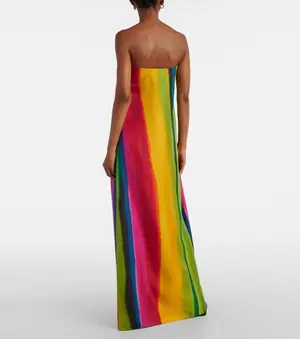 Christopher Esber Aura Striped Silk Satin Maxi Dress