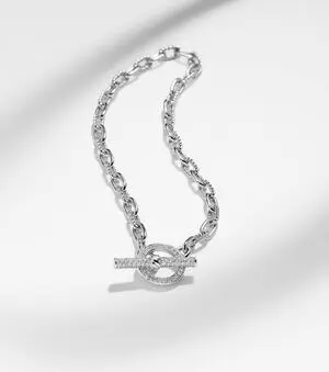 David Yurman Dy Madison Sterling Bracelet With Diamonds