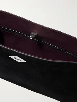 METIER Ease Suede Clutch With Detachable Strap - Black