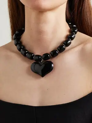 JULIETTA Amore Resin Heart Pendant Necklace - Black