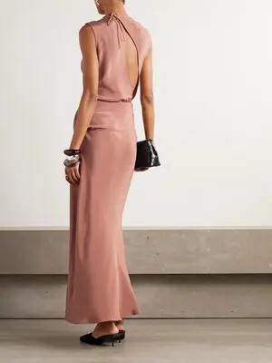 Tove Jadi Draped Satin Maxi Dress