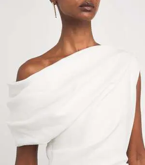ROKSANDA Asymmetrical Draped Maxi Dress - Ivory