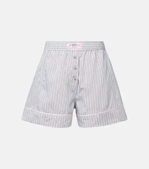 GANNI Striped Bermuda Shorts - Blue
