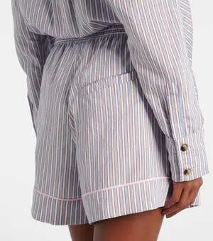 GANNI Striped Bermuda Shorts - Blue