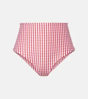 Faithfull The Brand Reyes Gingham Bikini Bottoms - Red