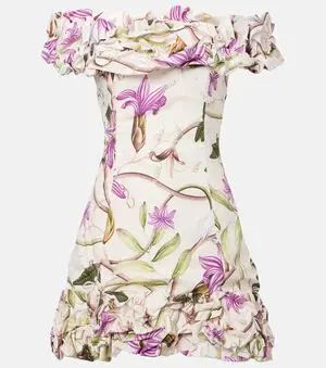 Agua Bendita Jardin Mutisia Floral Cotton Mini Dress - Multicoloured