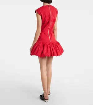 GANNI Ruffled Cotton-blend Mini Dress