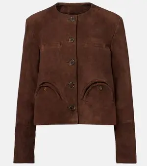 BLAZÉ MILANO Gliss Bolero Suede Jacket - Brown