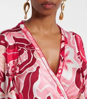 Poupette St Barth Mabelle Satin Maxi Dress In Fantasia