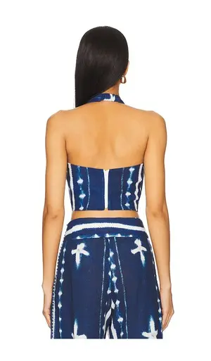 JBQ Nandy Halterneck Cropped Top - Navy