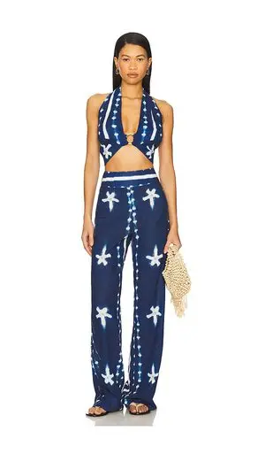 JBQ Nandy Halterneck Cropped Top - Navy