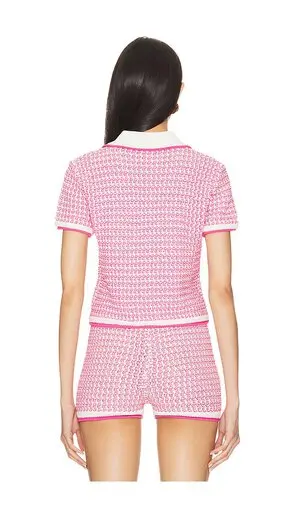 LOVERS AND FRIENDS Lena Crochet Polo Top