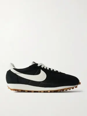 Nike Ld-1000 Suede And Leather-trimmed Mesh Trainers - Black