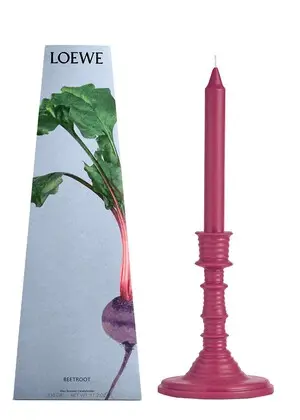 Loewe Beetroot Wax Candleholder Wax Candleholder, Candlestick-shaped Candle, Fruity Scent, Fresh Aroma, Sweet Notes
