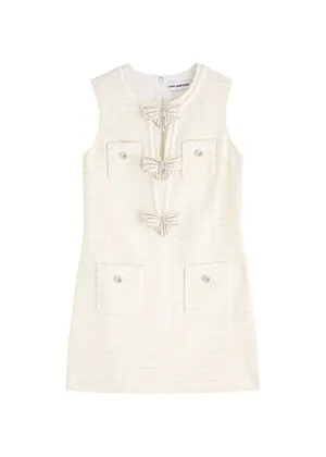 SELF-PORTRAIT Bouclé Mini Dress With Embellished Bows