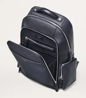 ASPINAL OF LONDON Pebbled Leather Reporter Zipped Backpack