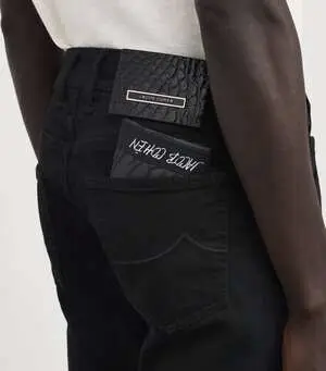 Jacob Cohen Limited Edition Crocodile Patch Slim Jeans - Black