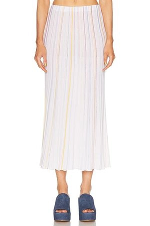 Gabriela Hearst Pleated Merino Wool Skirt - Ivory Multi