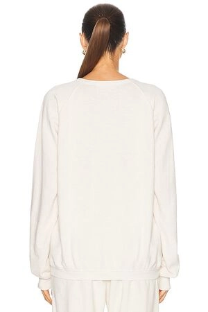 Eterne Oversized Lightweight French Terry Raglan Sweatshirt - Bone