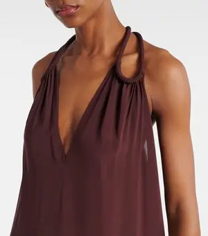 ADRIANA DEGREAS Satin Maxi Dress
