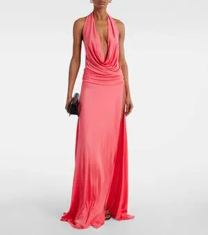 THE NEW ARRIVALS ILKYAZ OZEL Draped Satin Gown