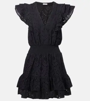 Poupette St Barth Camila Ruffled Mini Dress - Black