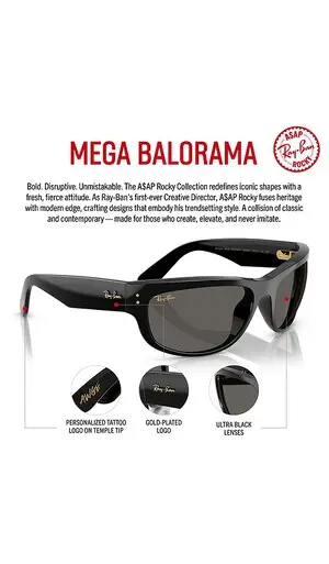 Ray-ban X A$ap Rocky Mega Balorama 63 Sunglasses - Black