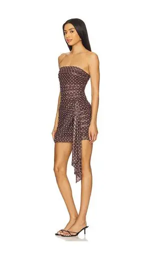 Amanda Uprichard X Revolve Polka Dot Draped Strapless Dress