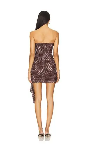 Amanda Uprichard X Revolve Polka Dot Draped Strapless Dress