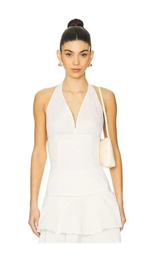 WeWoreWhat Halter Neck Corset Top - Ivory