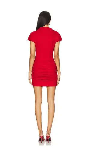 Line & Dot Archer Draped Mini Dress - Red