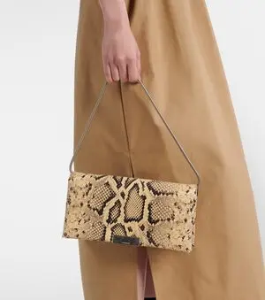 JIL SANDER Carnet Snake-effect Leather Clutch